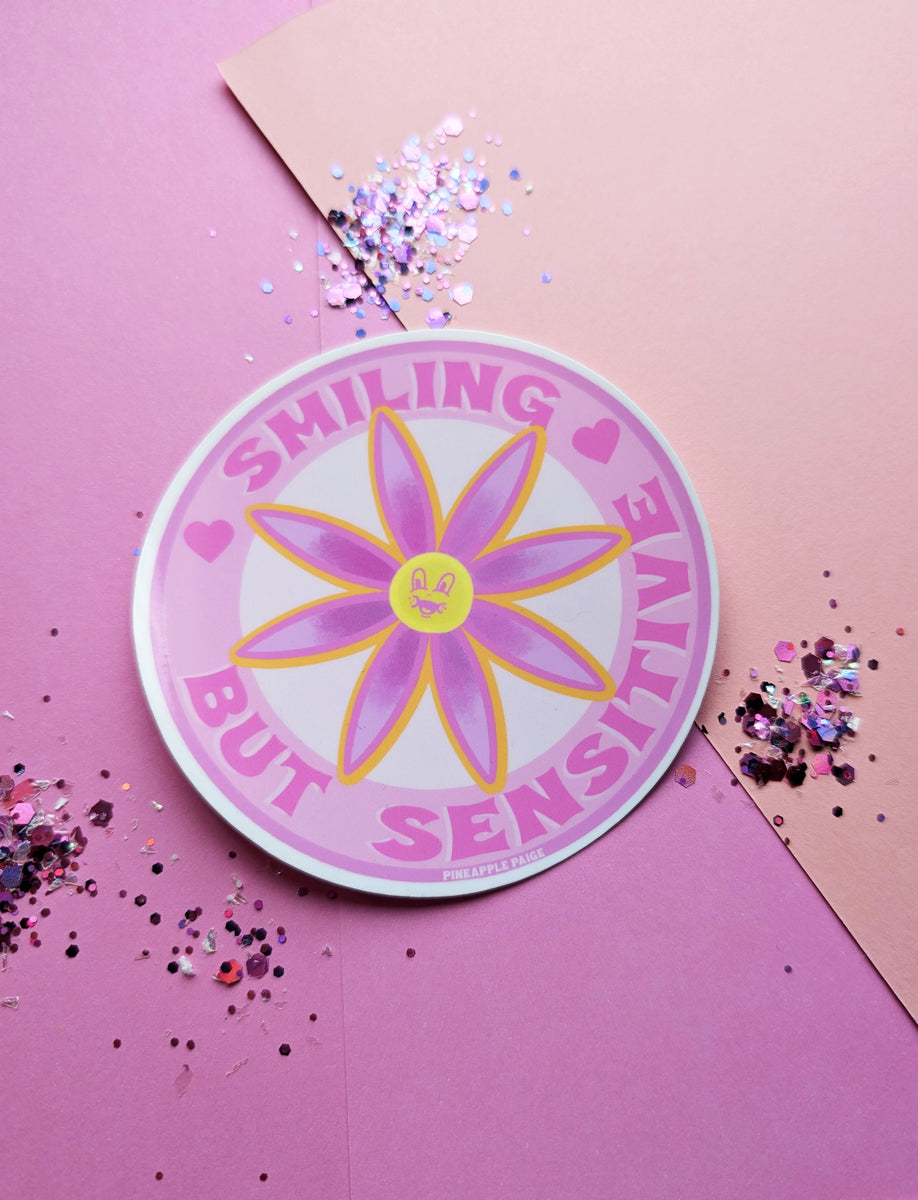 Smiling But Sensitive Sticker – Snips Tattoos